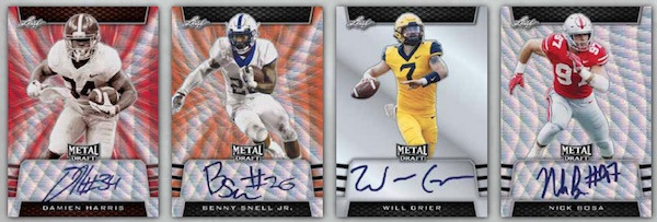 2019 Leaf Metal Draft Football Checklist, Short Print Set Info, Boxes, Date