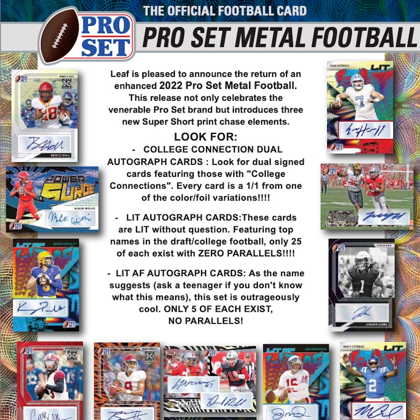 2022 Pro Set Metal Football Checklist, Set Details, Boxes, Reviews